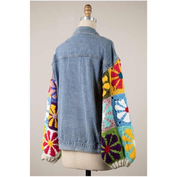 Miracle | Jackets & Coats | Miracle Medium Wash Granny Square Crochet ...